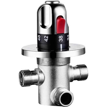 Thermostatic Mixer Tap Brass 3 Way Valve Mixing Valve G 1/2" Bathroom ...