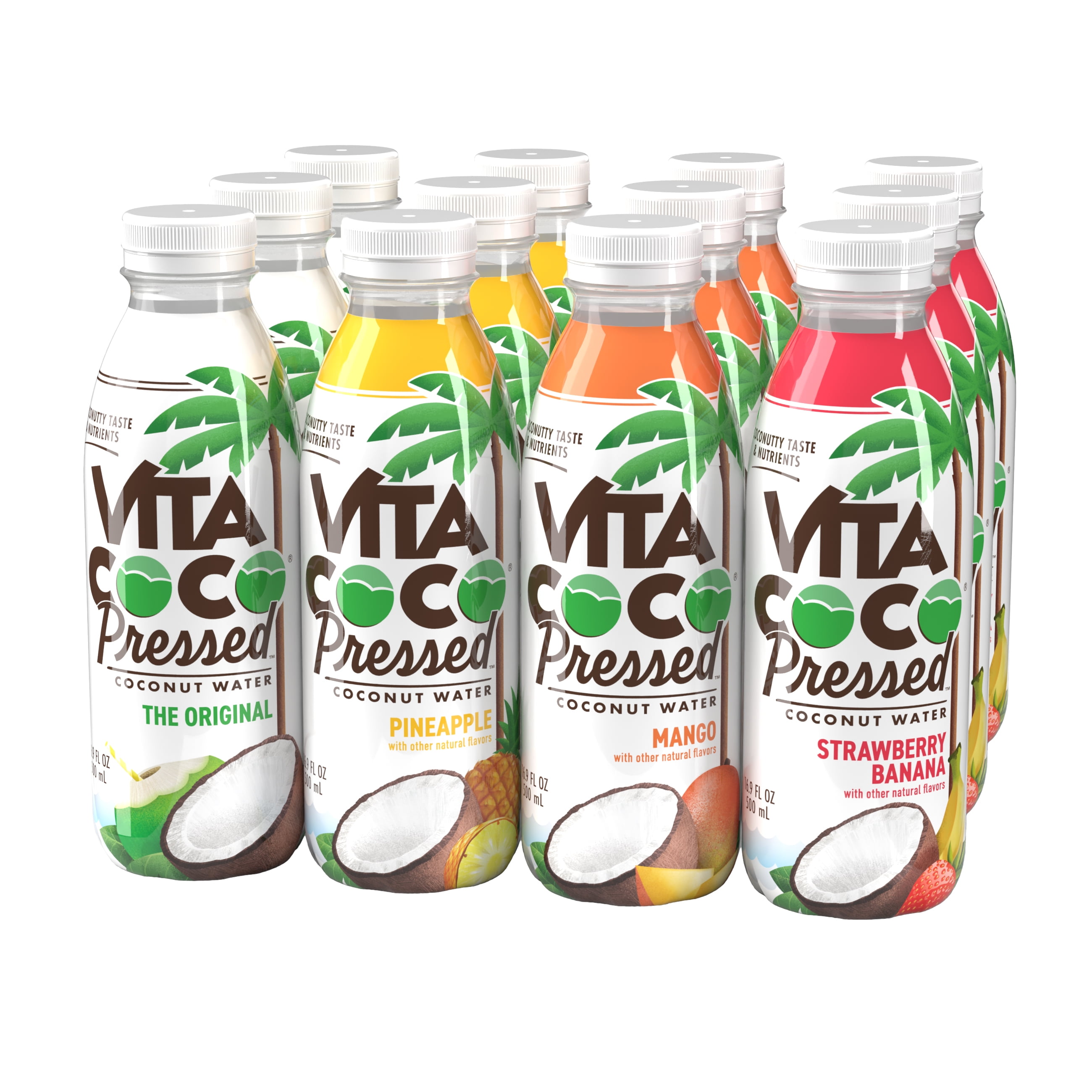 Vita Coco Pressed Coconut Water, Pressed Variety Pack, 16.9 fl oz PET (Pack of 12) - Walmart.com