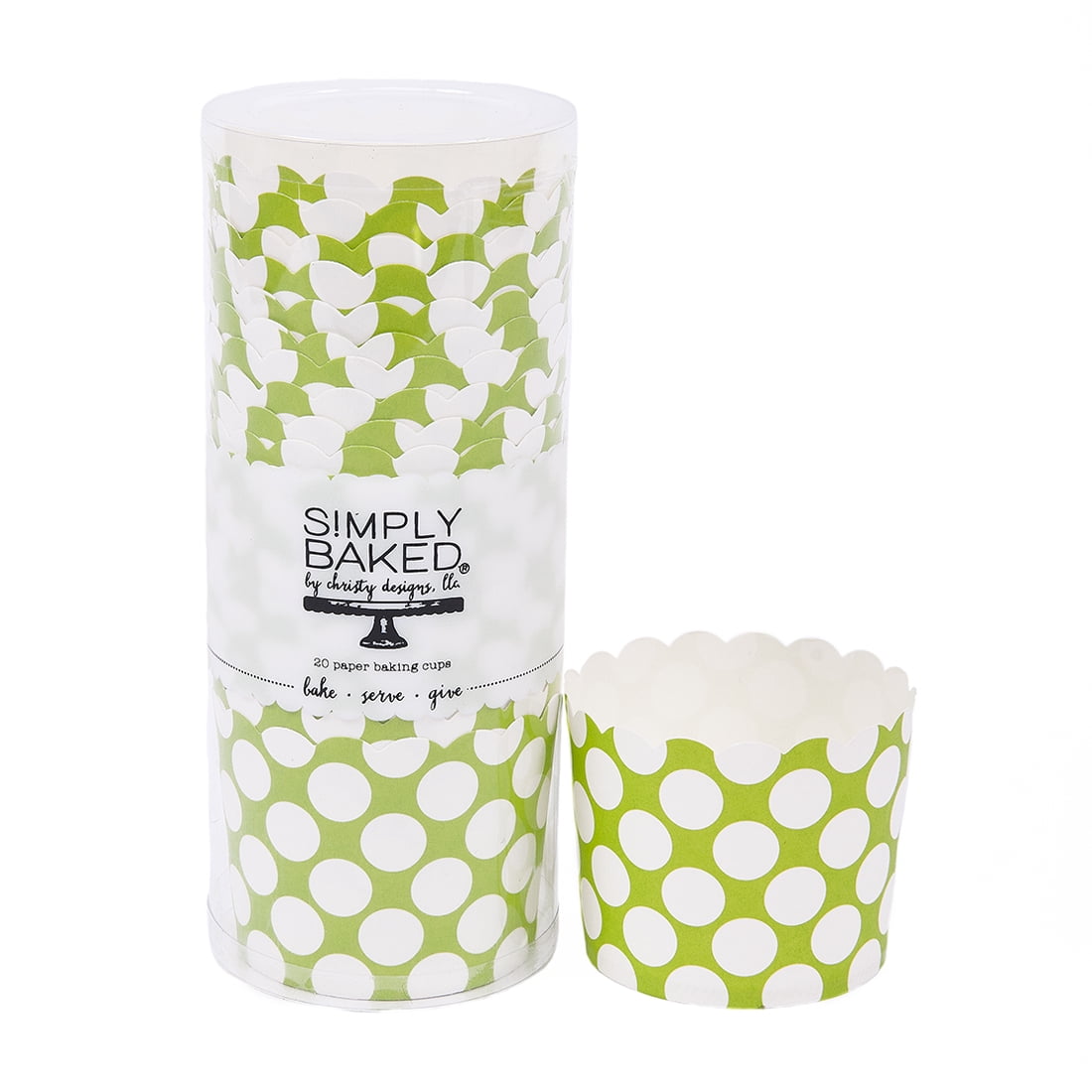 Simply Baked Large Paper Baking Cups, Lime Medium Dot - 20 Pack ...