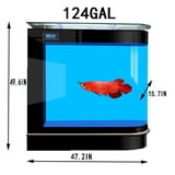 Black Luxury 125Gal LED Aquarium Kit, Large Glass Fish Tank with Tri ...