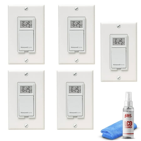 5-Pack Honeywell RPLS530A 7-Day Programmable Timer Switch -White ...