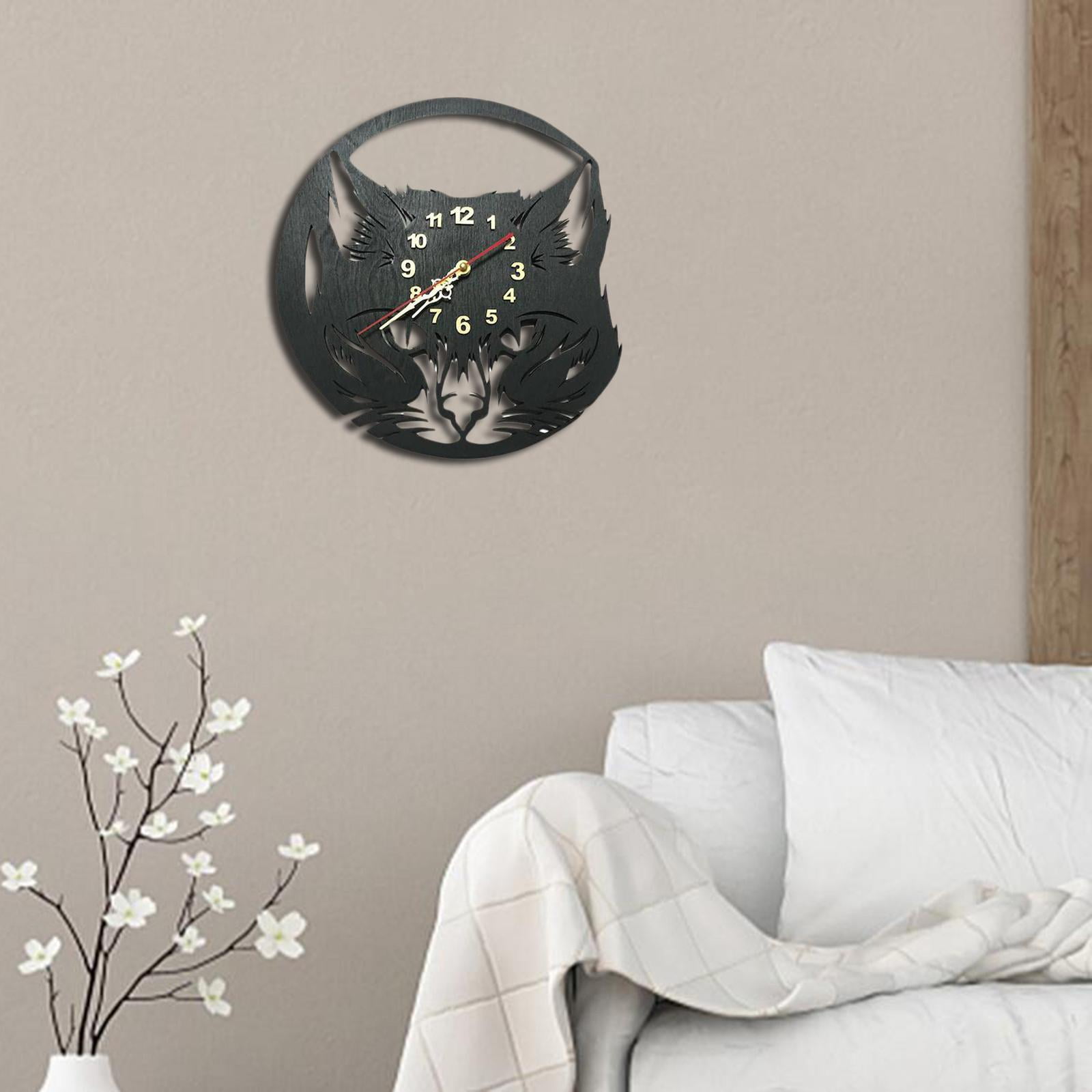 Wolf Wall Clock Silent Sweep Black School Birthday Gift - Walmart.com
