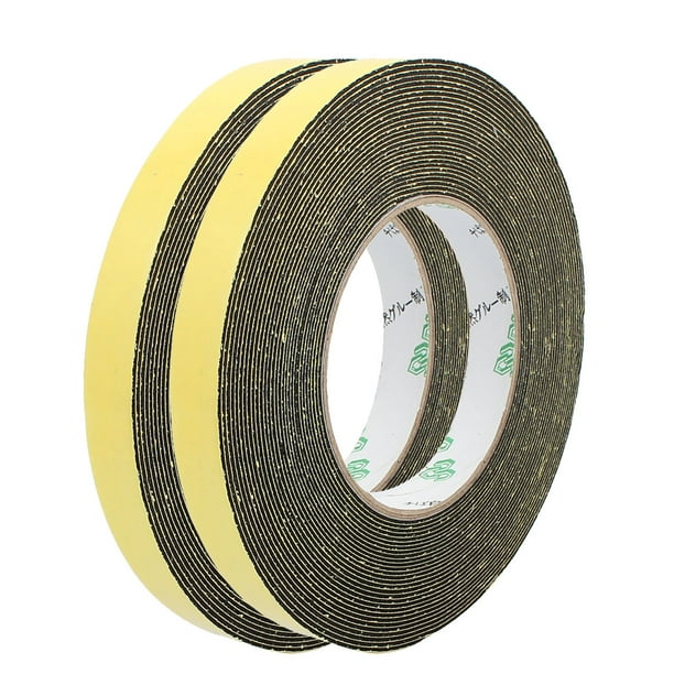 2Pcs 15mm Width 1mm Thickness Single Side Sponge Foam Tape Black 10 ...