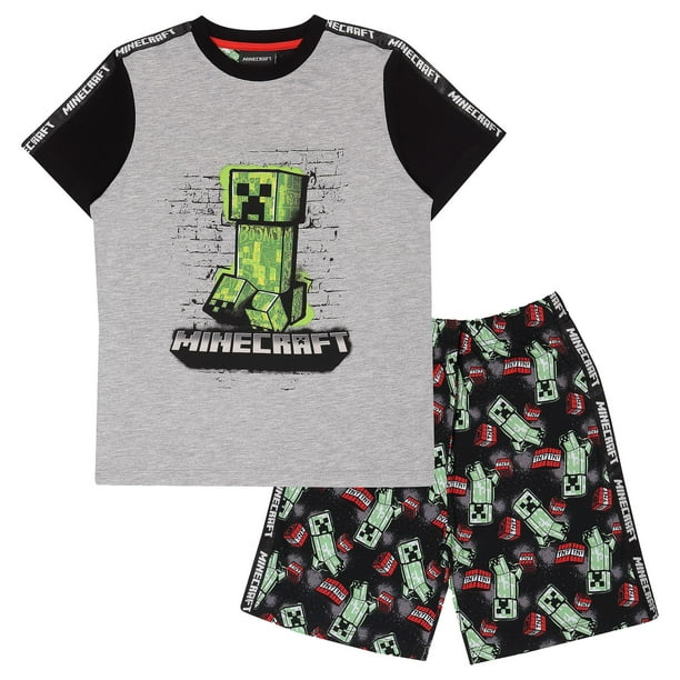 Boys Minecraft Short Pyjamas Set Creeper TNT Official - Walmart.ca