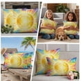2 Pack Outdoor Waterproof Throw Pillow Covers,Cartoon Watercolor Sun ...