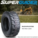 LIBRA Super Guider Heavy Duty Skid Steer Tire Set, 12-16.5/12PR SKS1 for Bobcat with Rim Guard ...