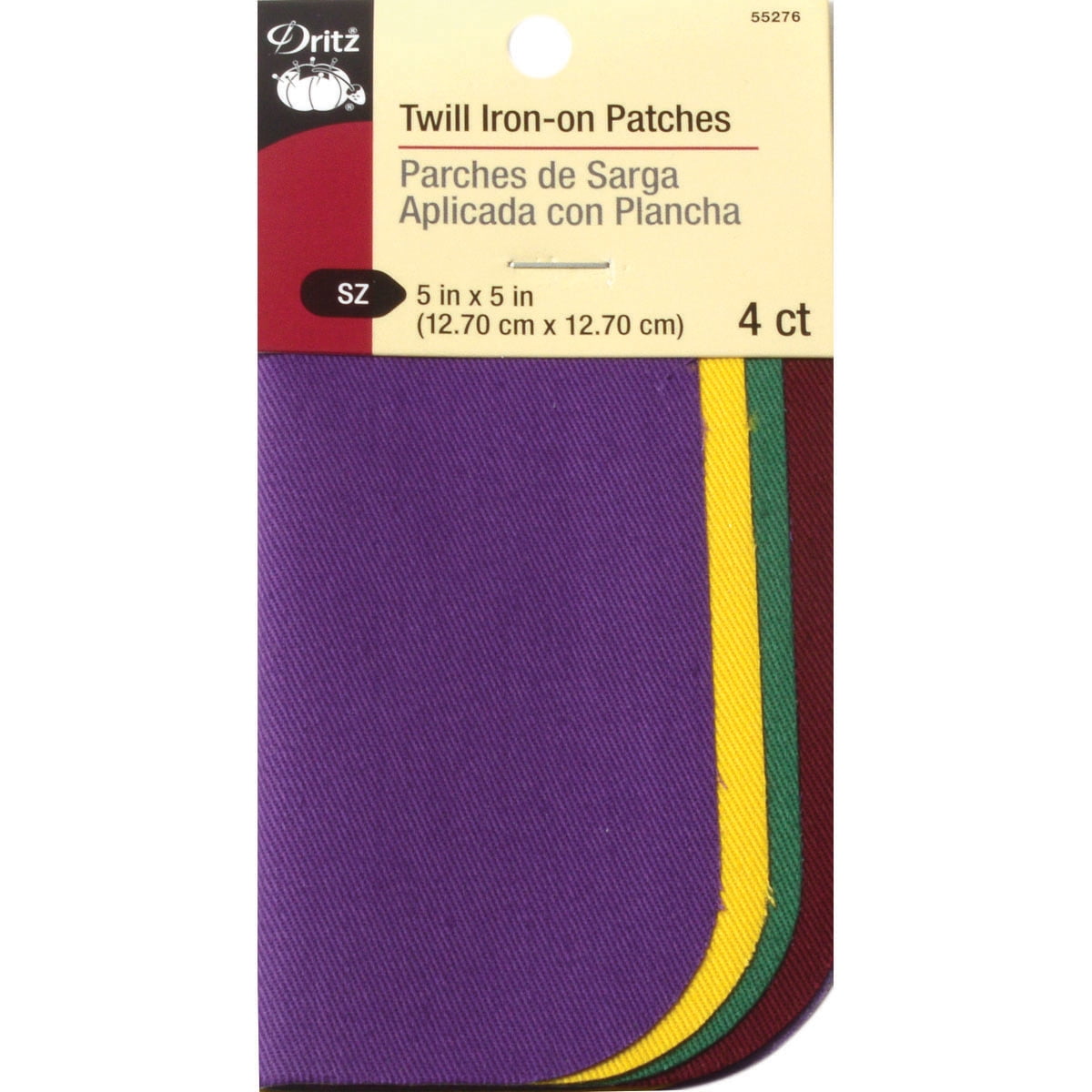 Iron-On Twill Patches 5" x 5" 4pk, School Colors - Walmart.com ...