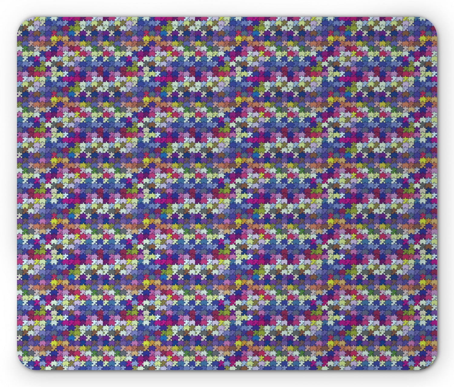 Puzzle Print Mouse Pad, Continuous Retro Pattern with Abstract Vivid ...