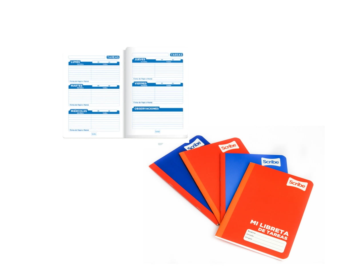 Paquete de 10 Libretas de tareas Scribe con 24 hojas C. Surtidos Scribe Libreta de tareas ...