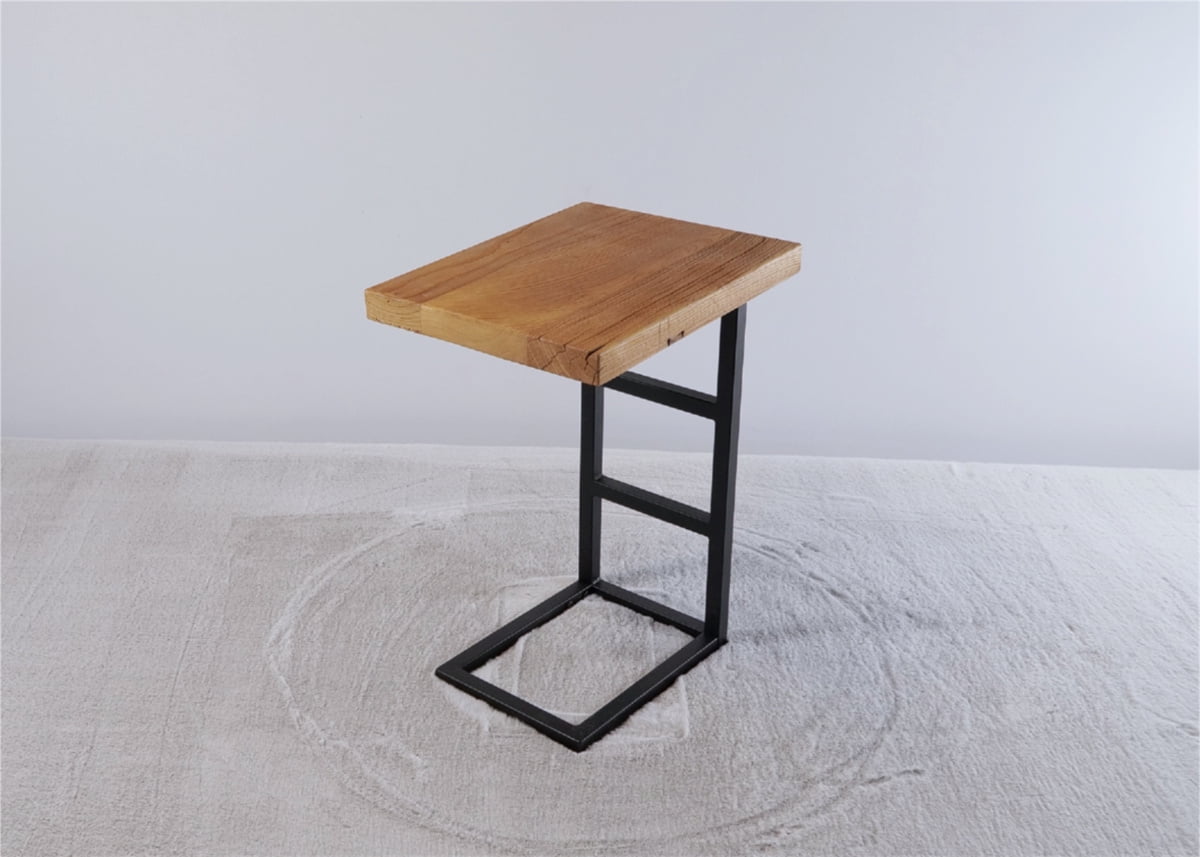 Industrial Style Couch Table,C shape Sofa Side Table with Sturdy Steel ...