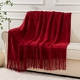 Battilo Dark Red Throw Blanket for Couch, Decorative Red Throws for ...