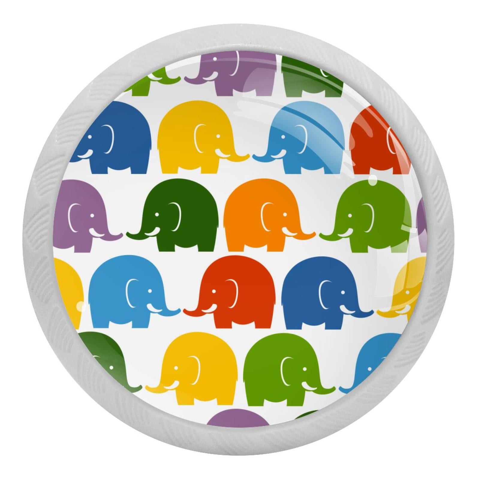 4PCS Round Elephant Cabinet Fluorescence Knob Glowing in the Dark ...