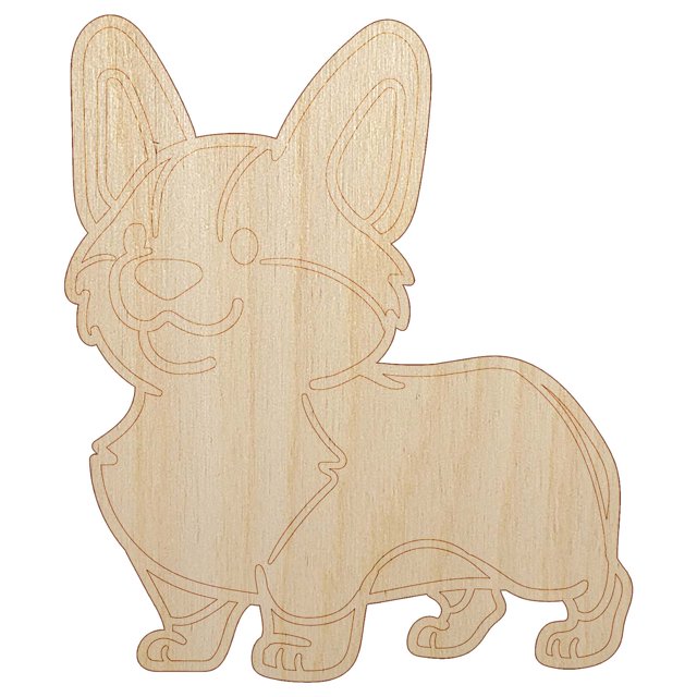 Pembroke Welsh Corgi Standing Dog Wood Shape Unfinished Piece Cutout ...
