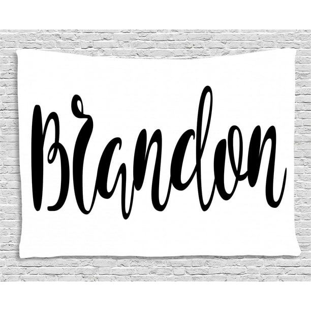 Brandon Tapestry, Widespread Name Design with Monochrome Artistic ...