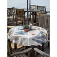 Blue Sailboat Round Outdoor Tablecloth with Umbrella Hole Ocean Blue ...
