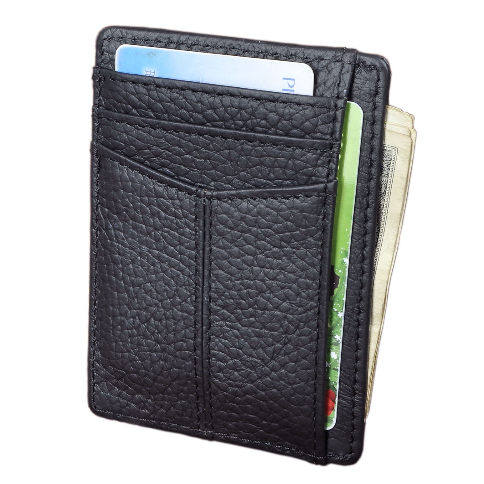 Le'aokuu Genuine Leather Minimalist Thin Card Case Holder Slim Handy ...