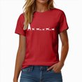 CAUYDY Women's T Shirts Short Sleeve Tees Cute Cat Following Graphic ...