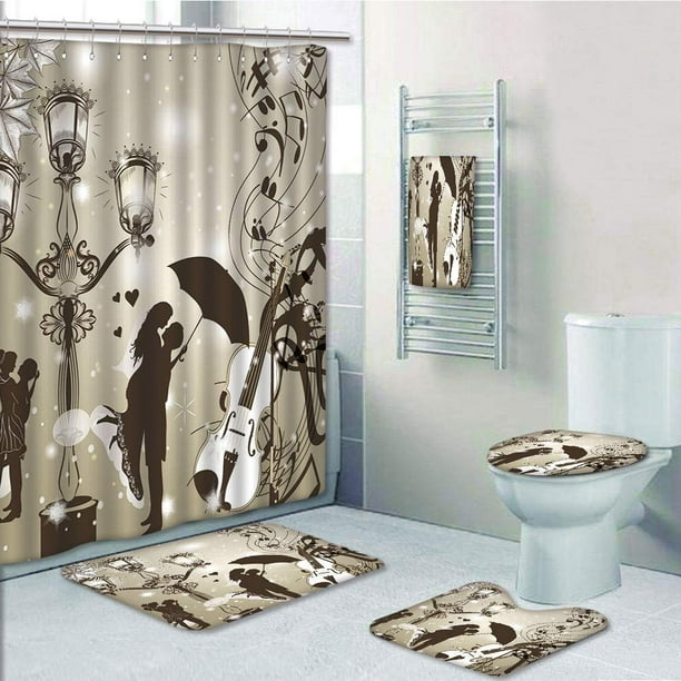 EREHome Romantic Kissing Couples on Street with Lanterns Violin Music ...