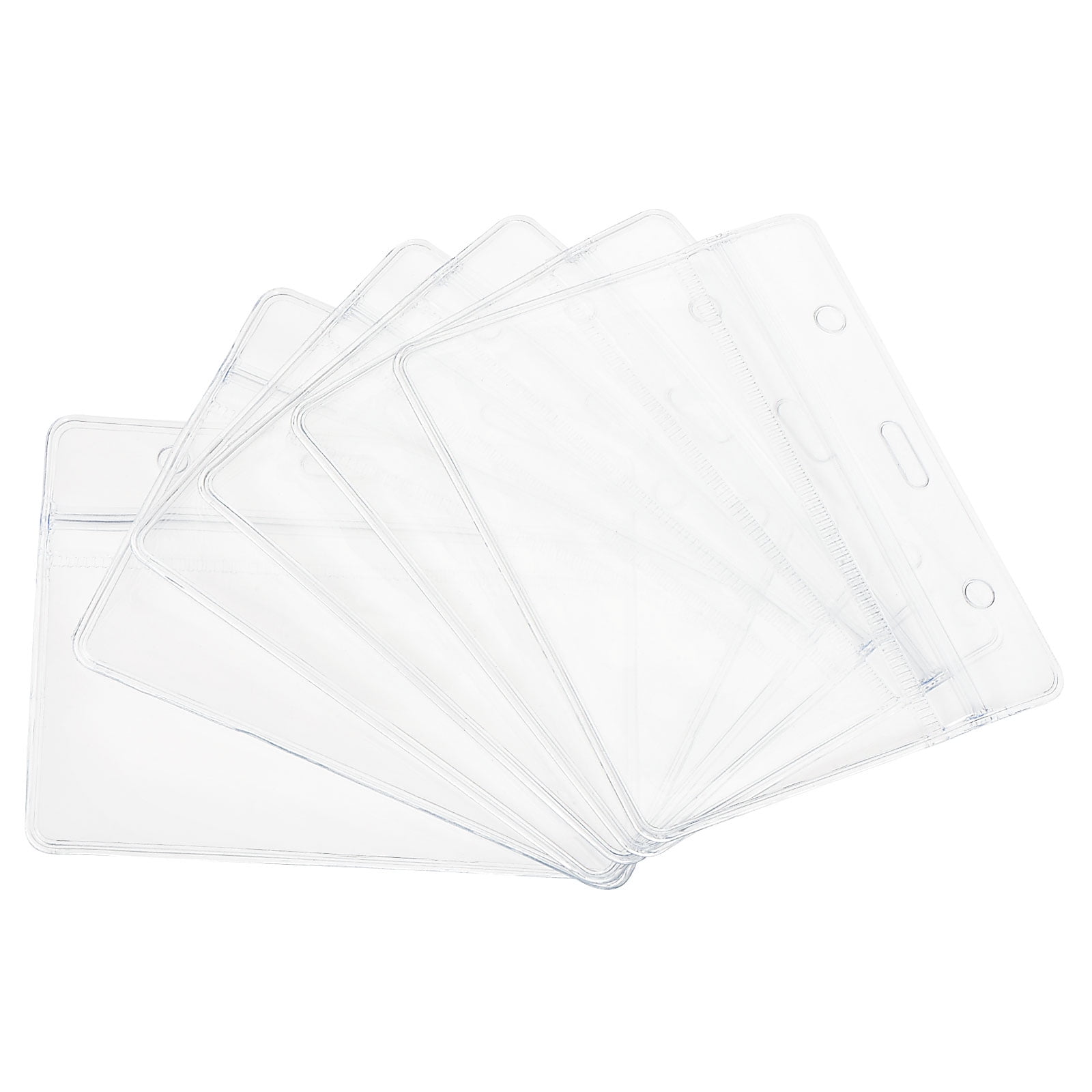 Uxcell 9.7x8cm Horizontal PVC ID Card Badge Holders with Resealable Zip ...