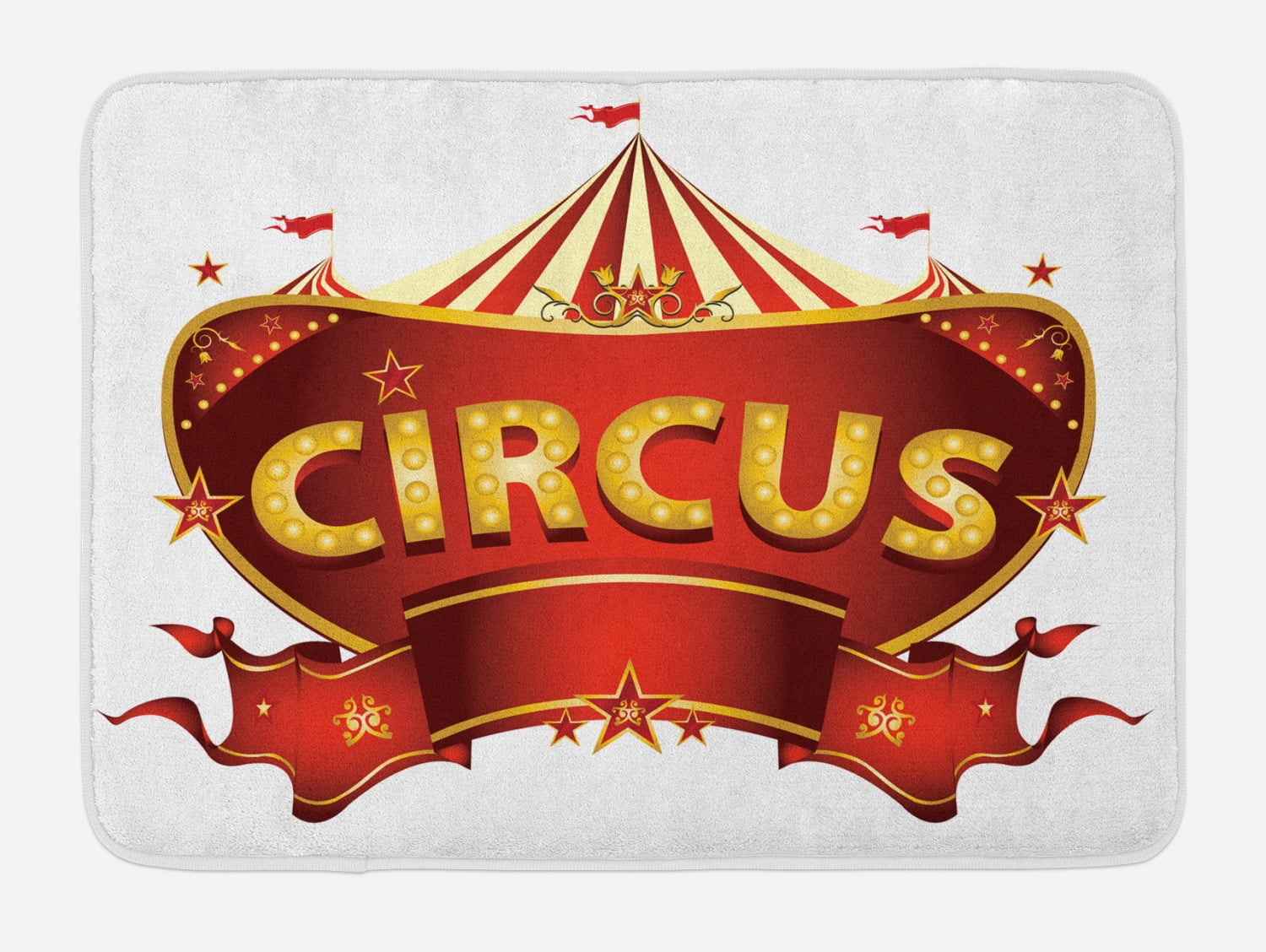 Circus Bath Mat, A Circus Sign Baroque Style Big Top Enjoyment Theme ...