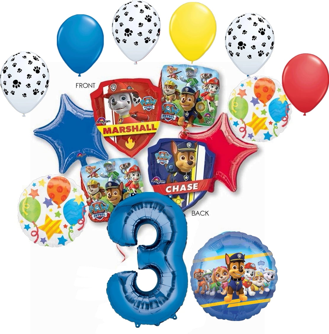 Paw Patrol Party Supplies Chase, Marshall and friends 3rd Birthday ...