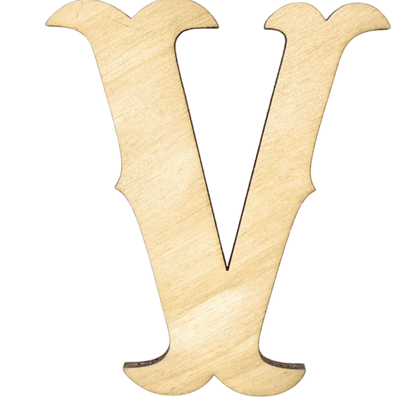 Krafty Supply 3" Tall Birch Plywood Letter V |1/4" Thick | Western ...