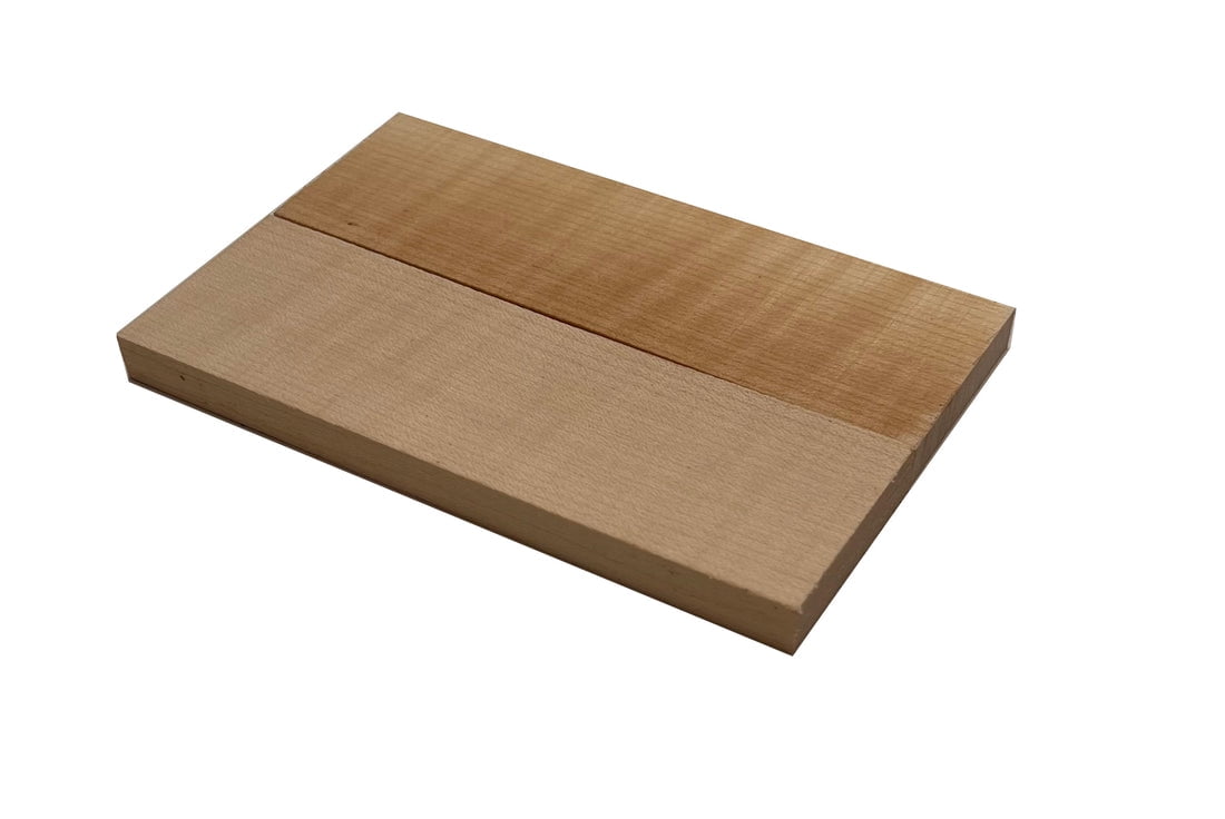 Flame Curly Maple Book Matched Knife Wood Blanks/Knife Scales 5" x 1-1/ ...