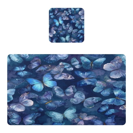 UPC 460299001735 - Wobogo Pretty Blue Butterfly Placemats Coasters Set ...