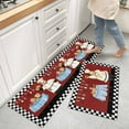 Fat Chef 2 Pieces Non-Slip Kitchen Mat Set Black White Checkered ...