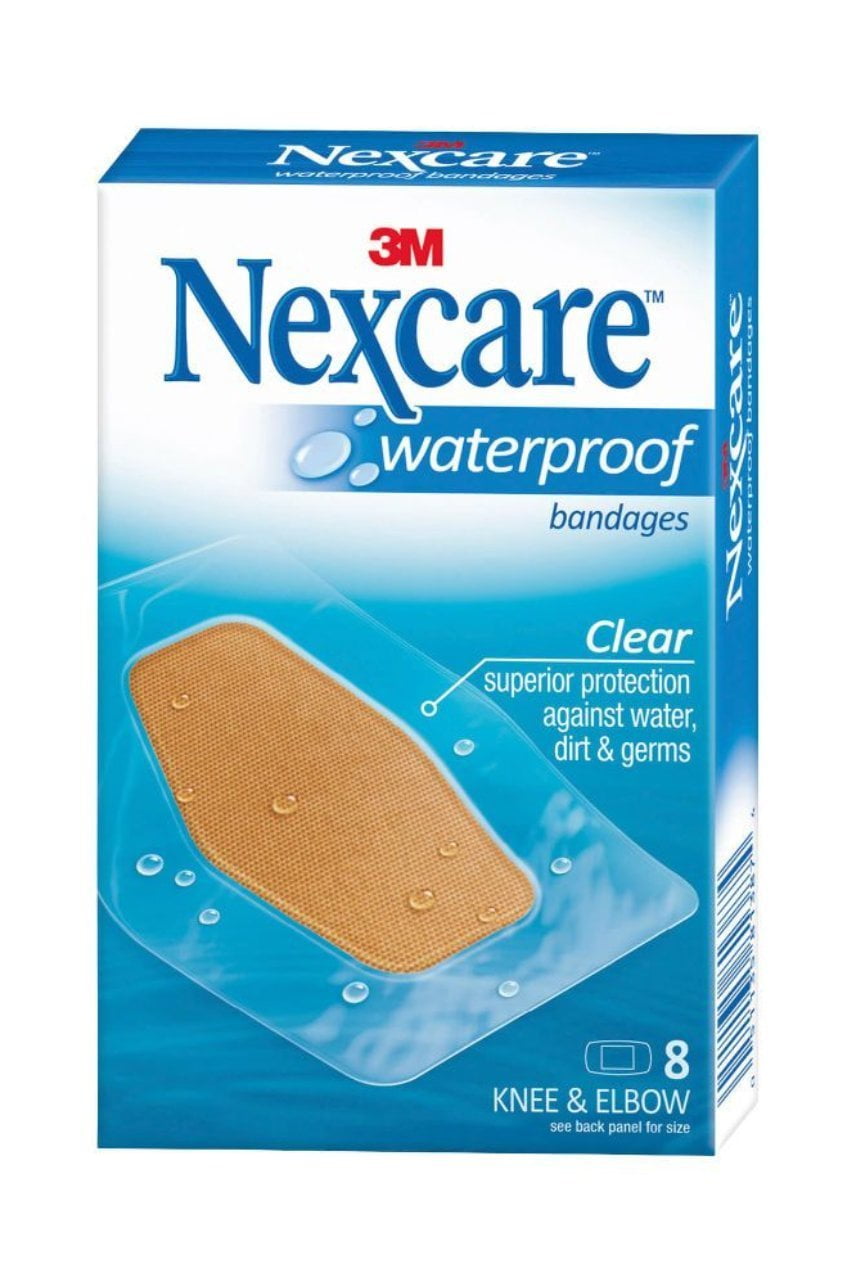 Nexcare Waterproof Bandages Knee and Elbow Bandages Clear Superior ...