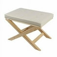 REMSOFT® Upholstered X Bench Ottoman in Black and Cream Color (cream ...