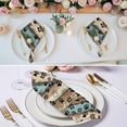 Brown Green Paw Print Cloth Napkins, Vintage Farmhouse Rustic Wooden ...