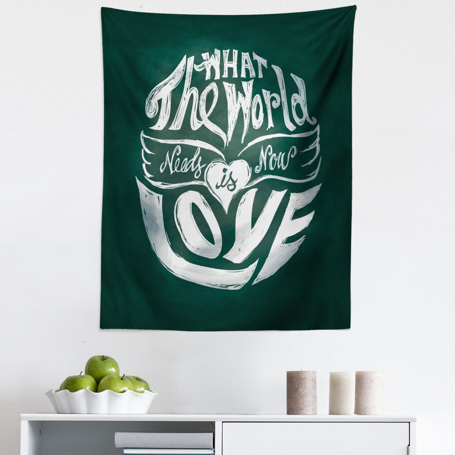 Hippie Tapestry, What the World Needs Now is Love Words Lettering Art ...