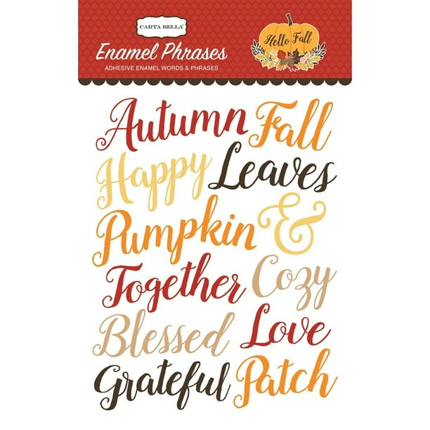 Hello Fall Adhesive Enamel Words & Phrases - Walmart.com