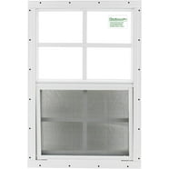 Shed Windows 12x18 White Flush, Safety Tempered Glass with Mesh Screen ...