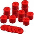 50 Pcs 4/5 Inch (20mm) Red Resin Buttons, 4-Hole Flat Back Sewing ...