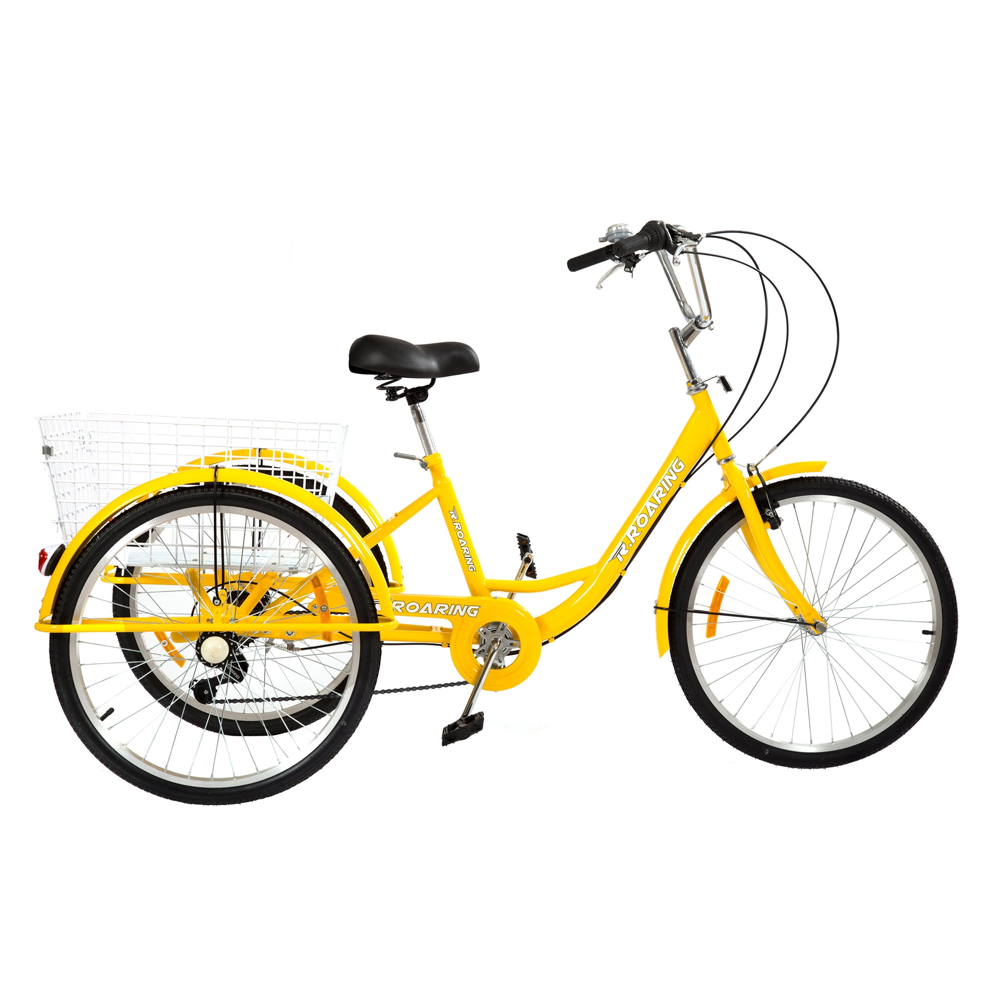 R.ROARING 24" Adult Tricycle 7 Speed Three-Wheeled Bicycles Cruise ...