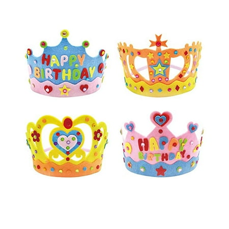 HEIBIN Diy Felt Crowns For Kids, Princess Tiaras Craft Kit Diy Birthday ...