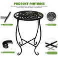 KABB 15'' Tall Outdoor Plant Stand, Round Metal, Decorative Black ...
