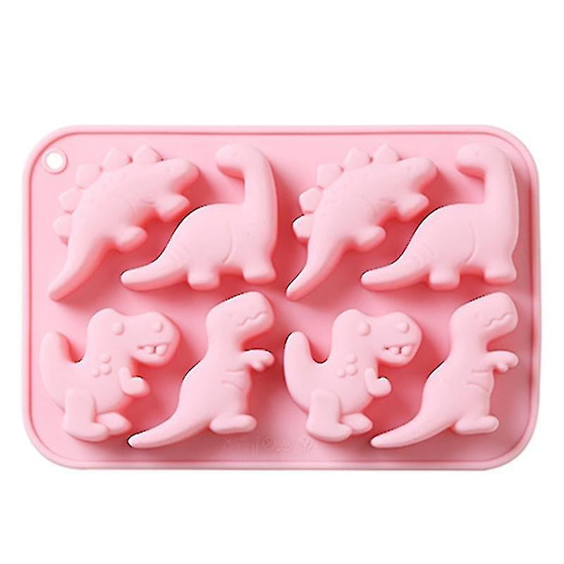 El material del silicón en forma de dinosaurio de 8 cavidades moldea los moldes del chocolate de ...