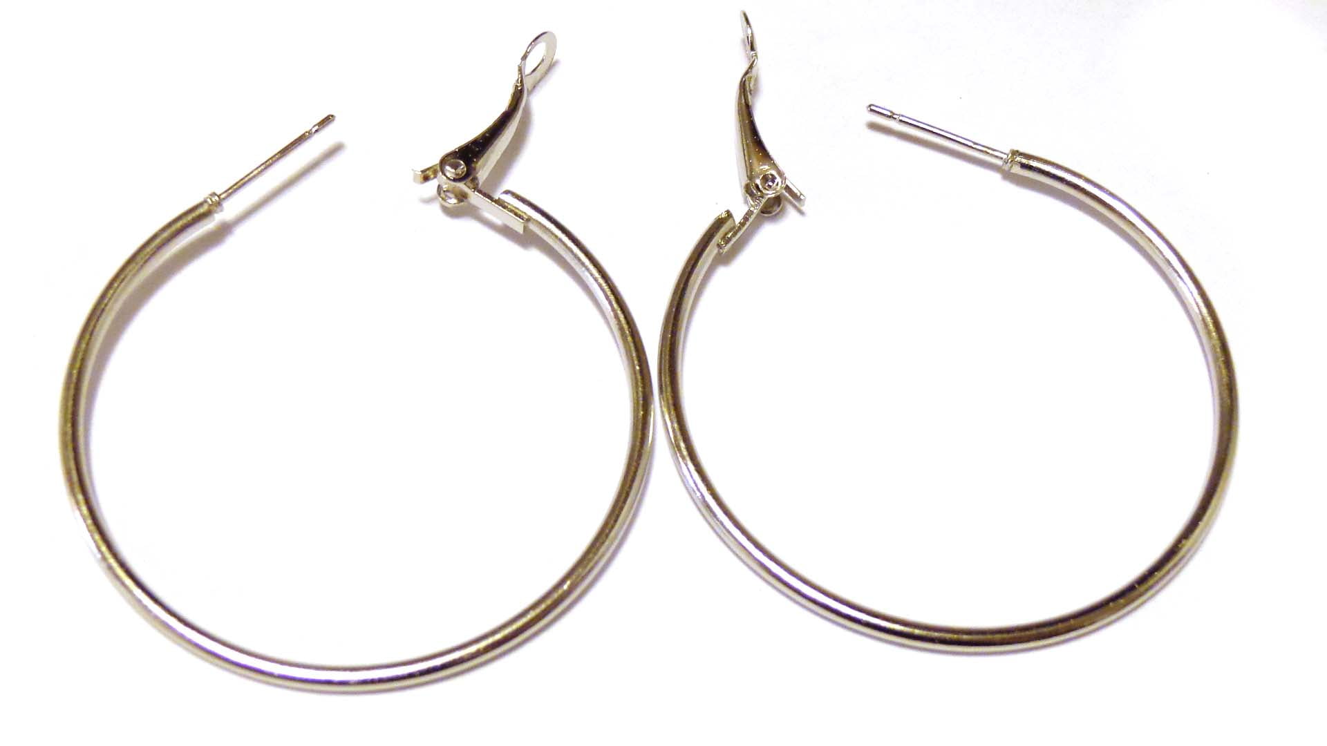 Silver Hoop Earrings Classic 2 inch Hoop Earrings Thin Hoops 50mm ...