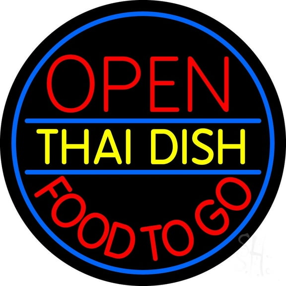 Round Take Out Chinese Food Dine In LED Neon Sign 18 x 18 - inches ...