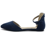 Ollio Women's Shoes Faux Suede Ankle Straps D'Orsay Pointed Toe Ballet ...