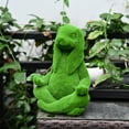 Green Flocked Meditation Bunny Garden Statue, Zen Yoga Rabbit Figurine ...