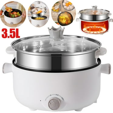Dusknt Multifunctional Electric Hot Pot White, Non-Stick,Electric Hot ...