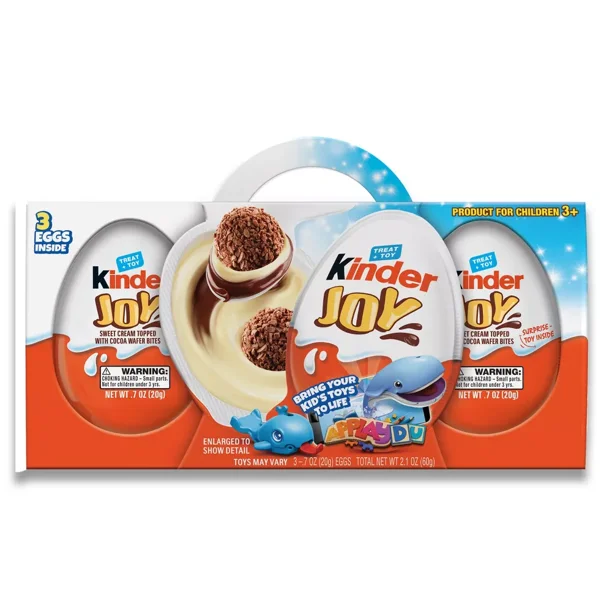 Kinder Joy Sweet Cream Topped with Cocoa Wafer Bites Chocolate Treat ...