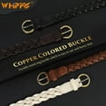 WHIPPY Women's Leather Braided Belts, Woven Skinny Belts for Jeans ...