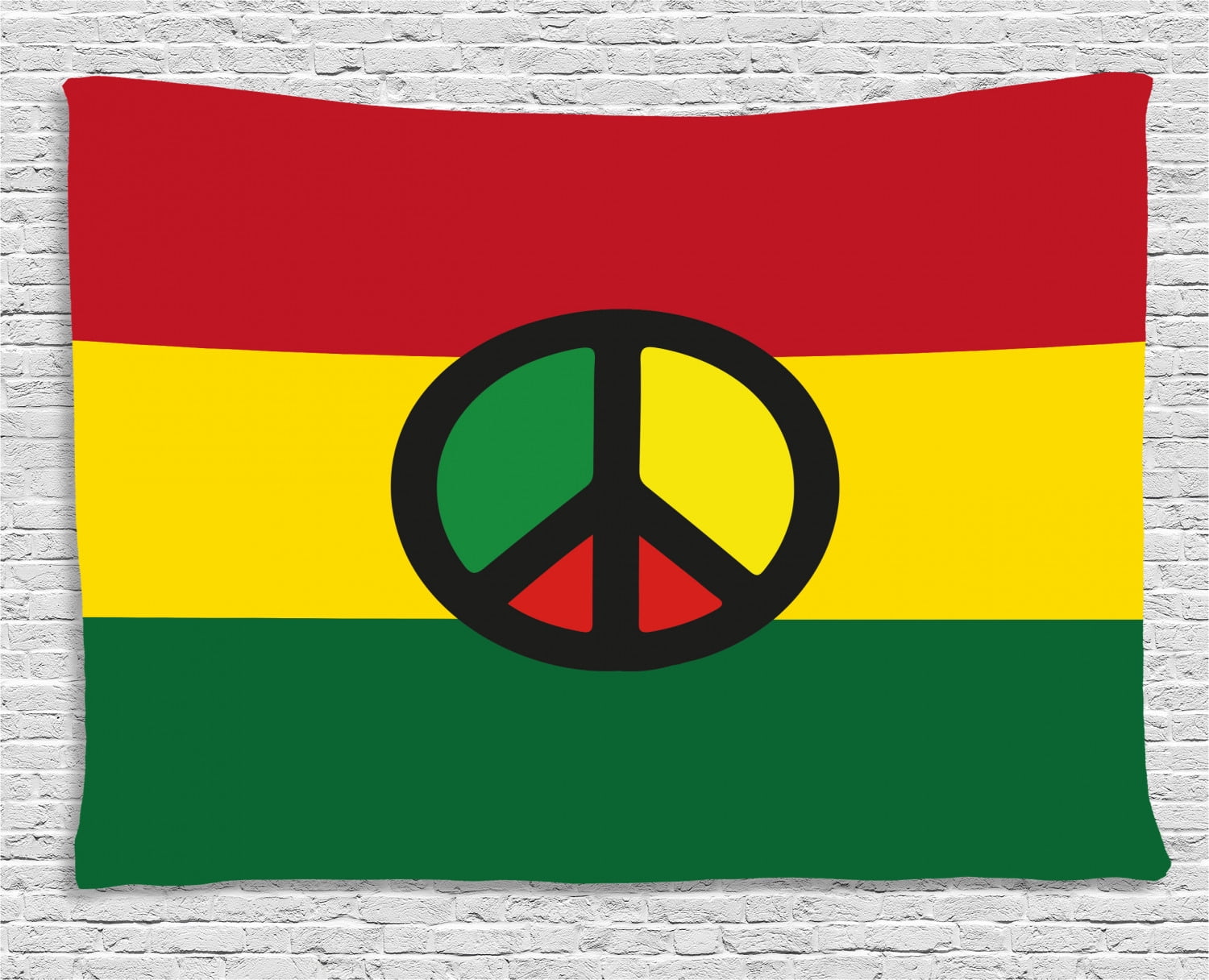 Jamaican Tapestry, Reggae Culture Peace Symbol Caribbean Country Flag ...