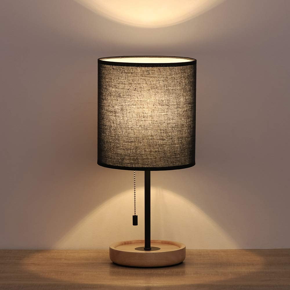 Click here for Nex Wooden Table Lamps Black Bedside Desk Lamp Wit... prices