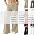 Ailaofu Womens High Waist Button Stretchy Work Pants Straight Leg ...